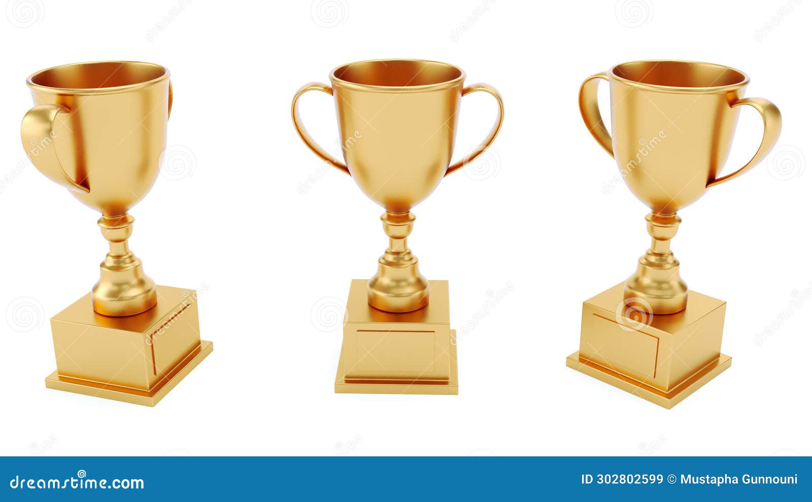 Golden Championship Trophy Isolated on White Background, Concept of ...