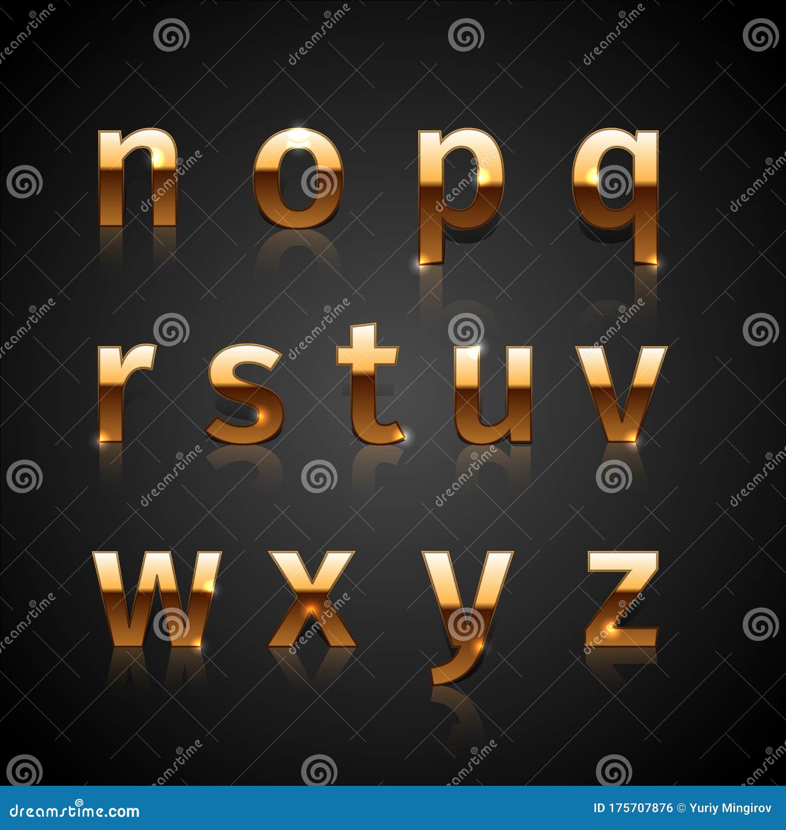 Golden Characters Collection Stock Vector - Illustration of graphic ...