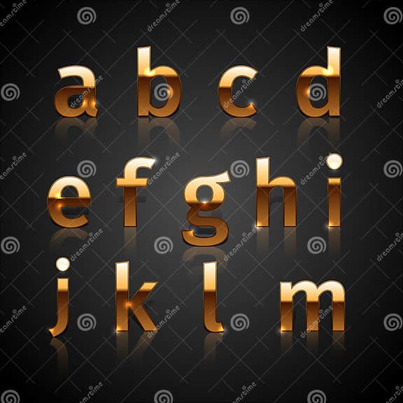 Golden Characters Collection Stock Vector - Illustration of isolated ...