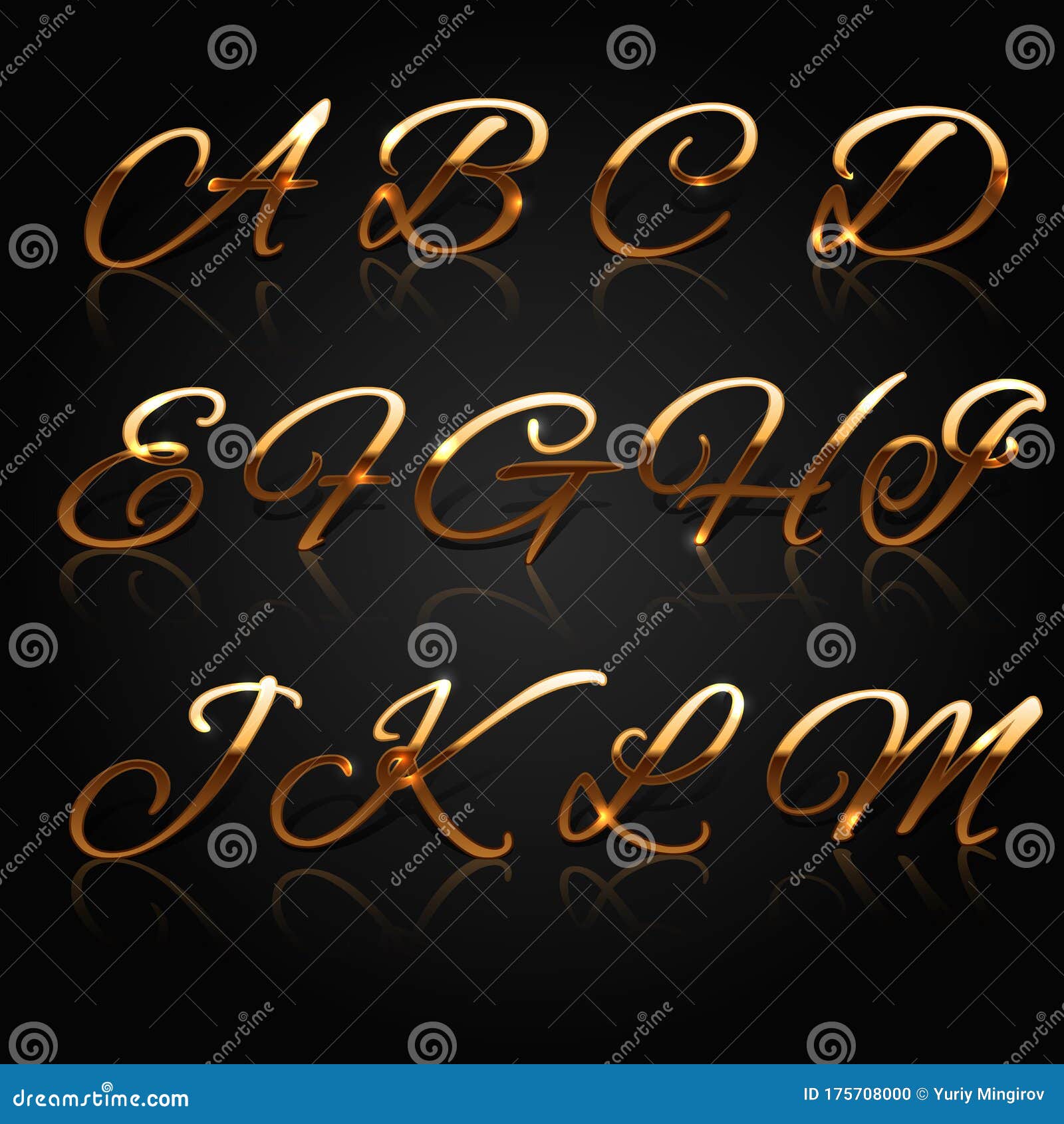 Golden Characters Collection Stock Vector - Illustration of rich ...