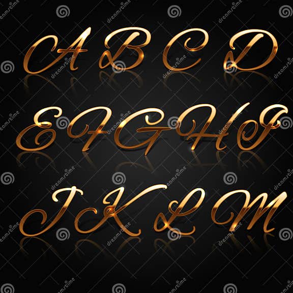 Golden Characters Collection Stock Vector - Illustration of rich ...