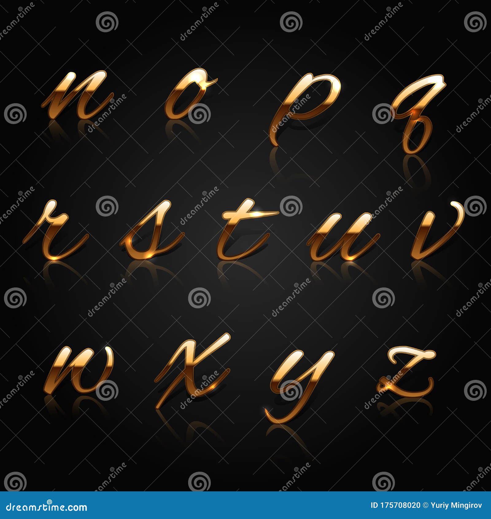 Golden Characters Collection Stock Vector - Illustration of gold ...