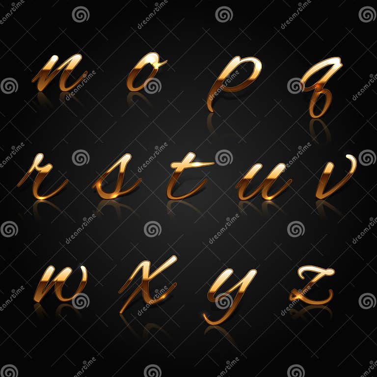 Golden Characters Collection Stock Vector - Illustration of gold ...