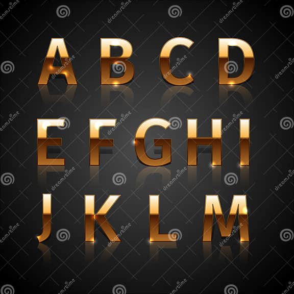 Golden Characters Collection Stock Vector - Illustration of glamour ...