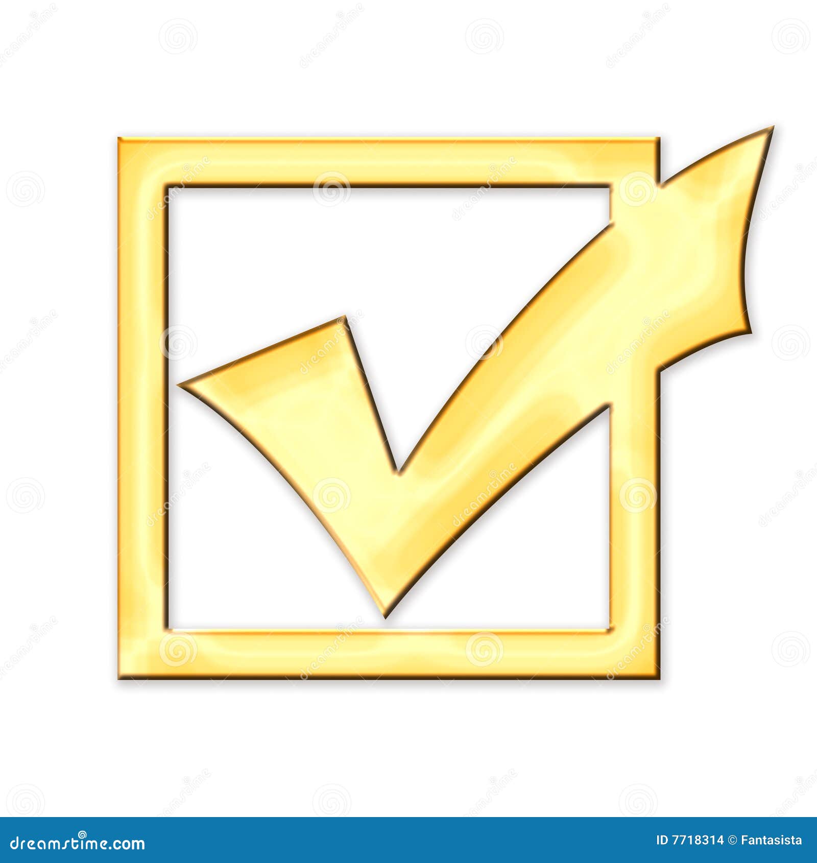 Golden check box stock illustration. Illustration of choice - 7718314