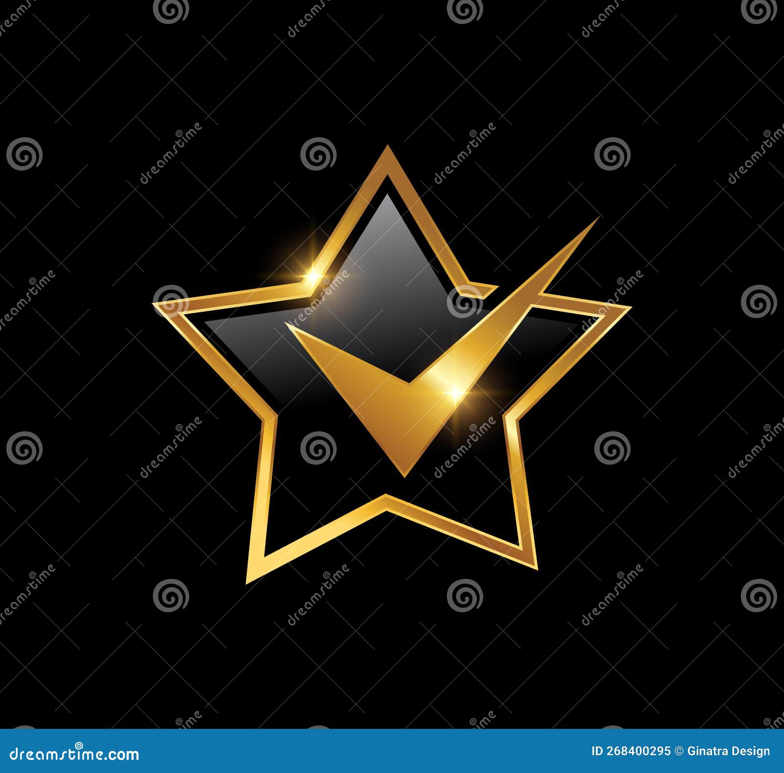 Golden Check Mark Logo Vector Icon | CartoonDealer.com #268400284