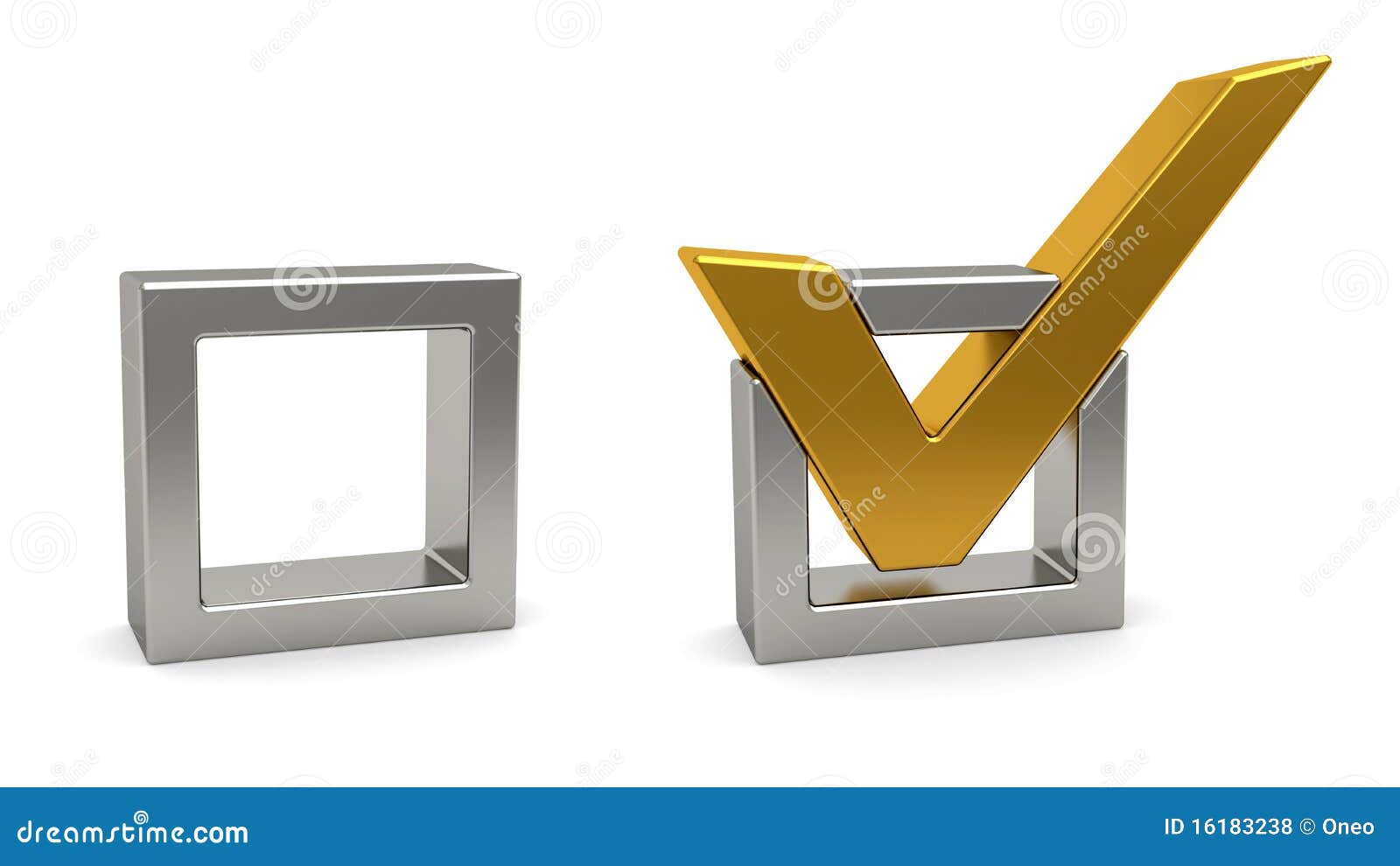 Golden Check Mark and Silver Check Box Stock Illustration ...