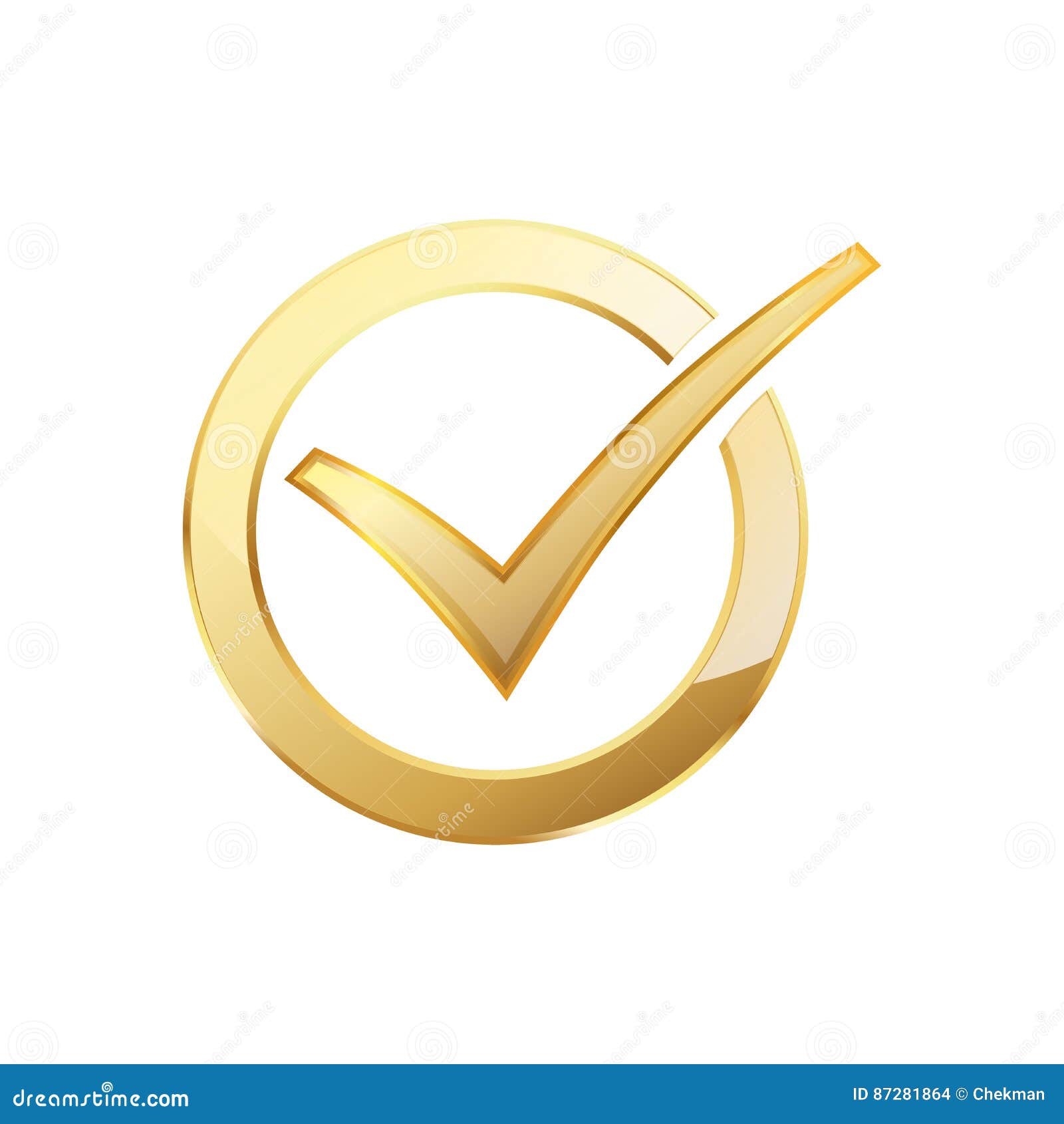 Golden Check Mark. Vector Illustration Stock Illustration ...