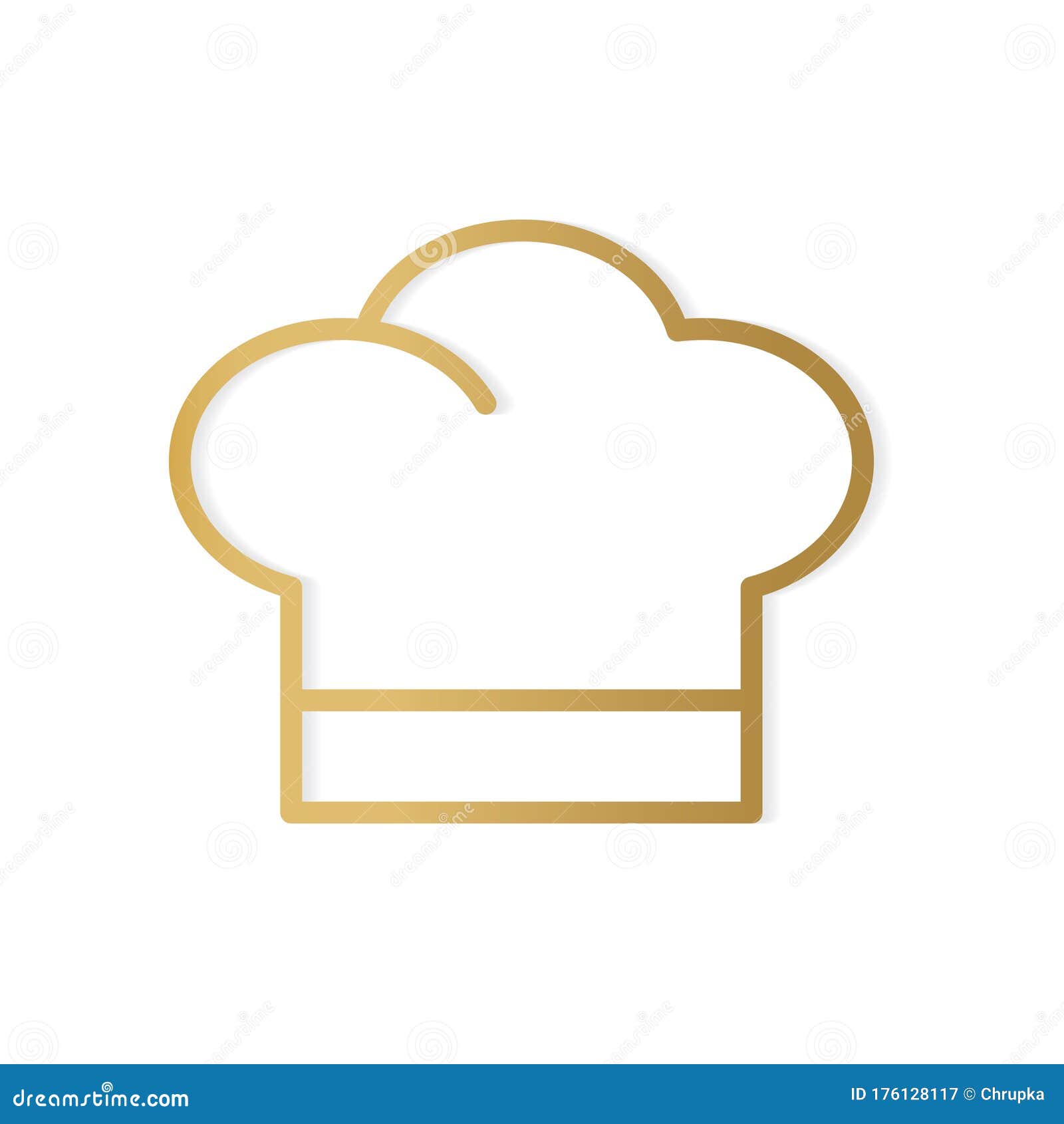 Golden chef hat icon stock vector. Illustration of baker - 176128117