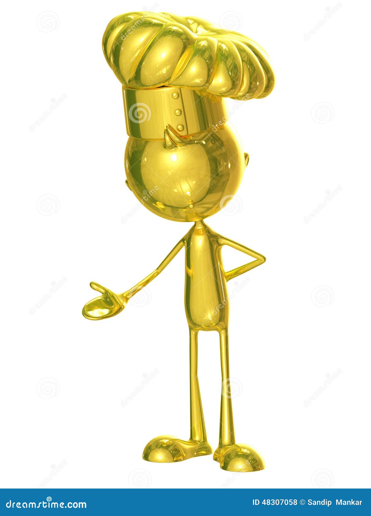 Golden Chef with Presentation Pose Stock Illustration - Illustration of ...