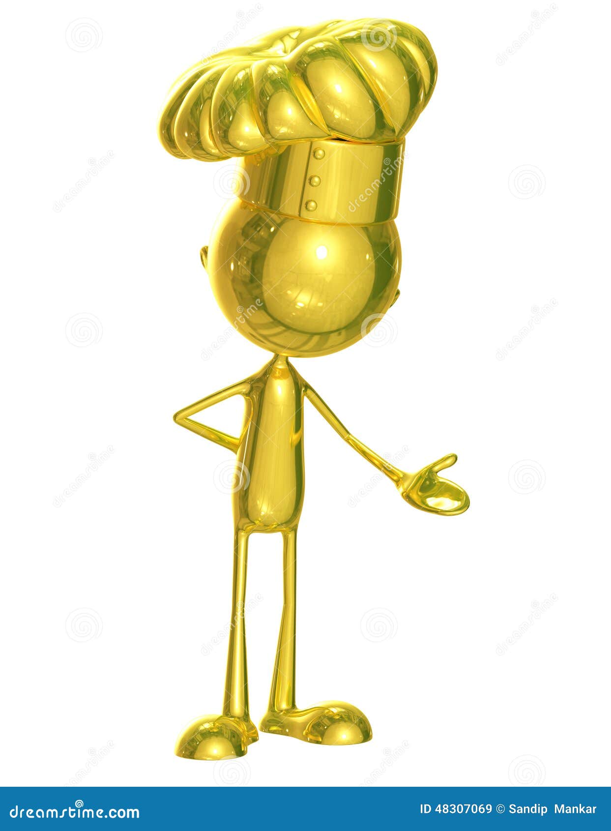 Golden Chef with Presentation Pose Stock Illustration - Illustration of ...