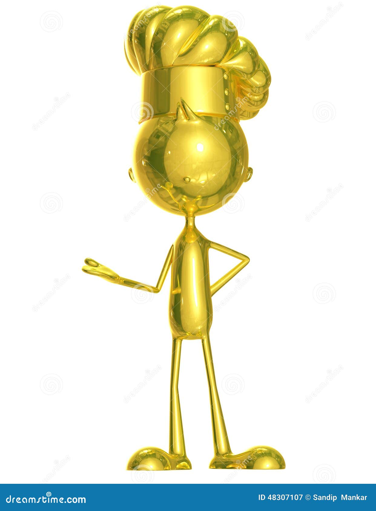 Golden Chef with Presentation Pose Stock Illustration - Illustration of ...