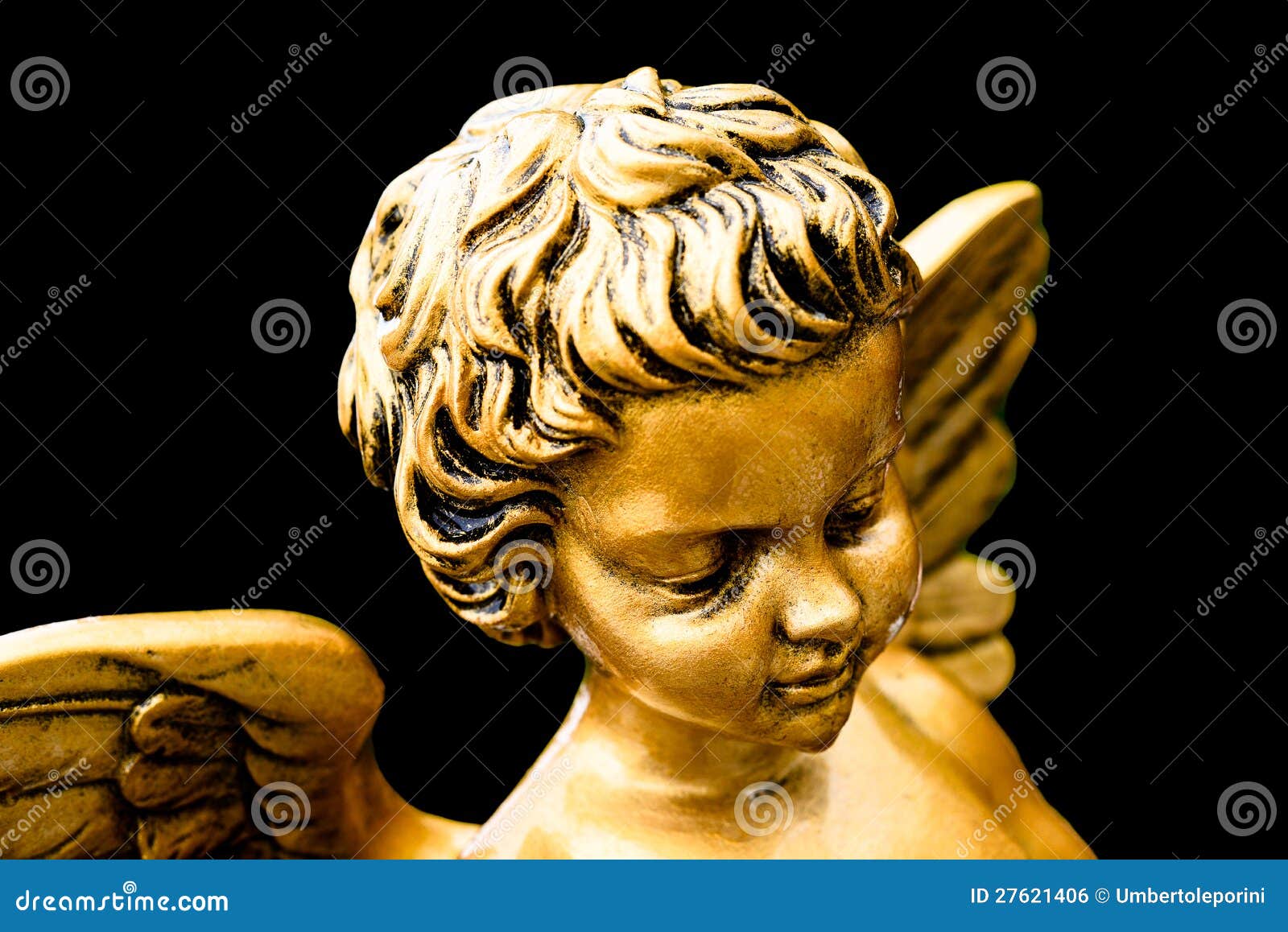 Golden cherub stock photo. Image of cherub, insurance - 27621406