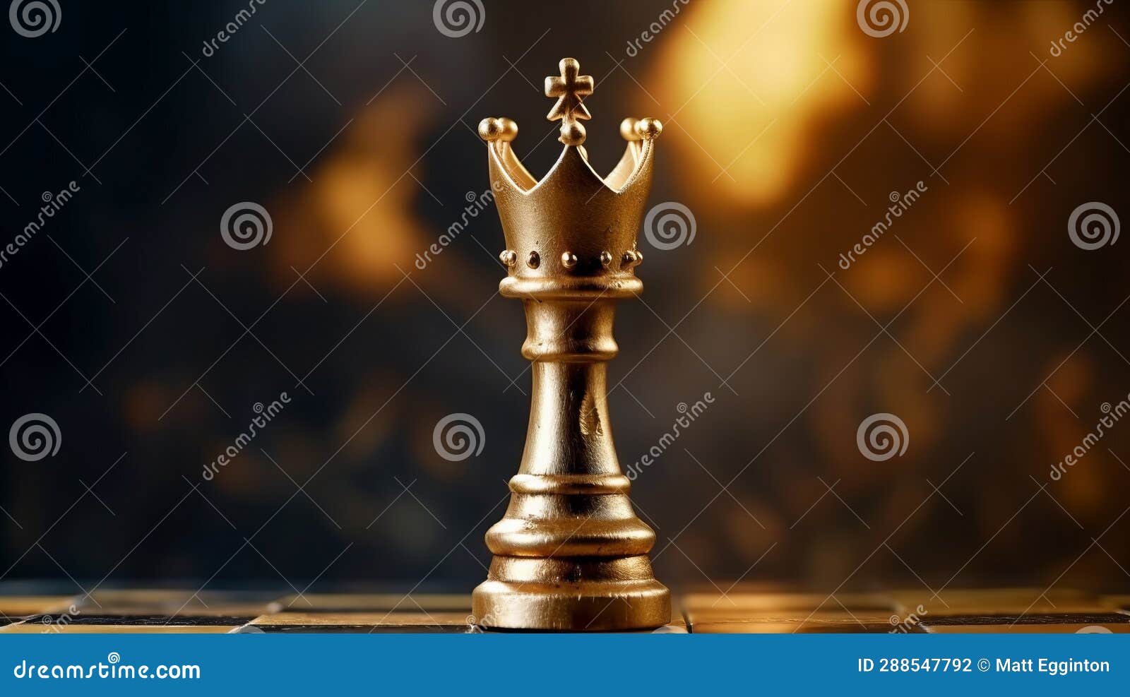 Golden Chess Piece with a Crown on Top Stock Illustration ...