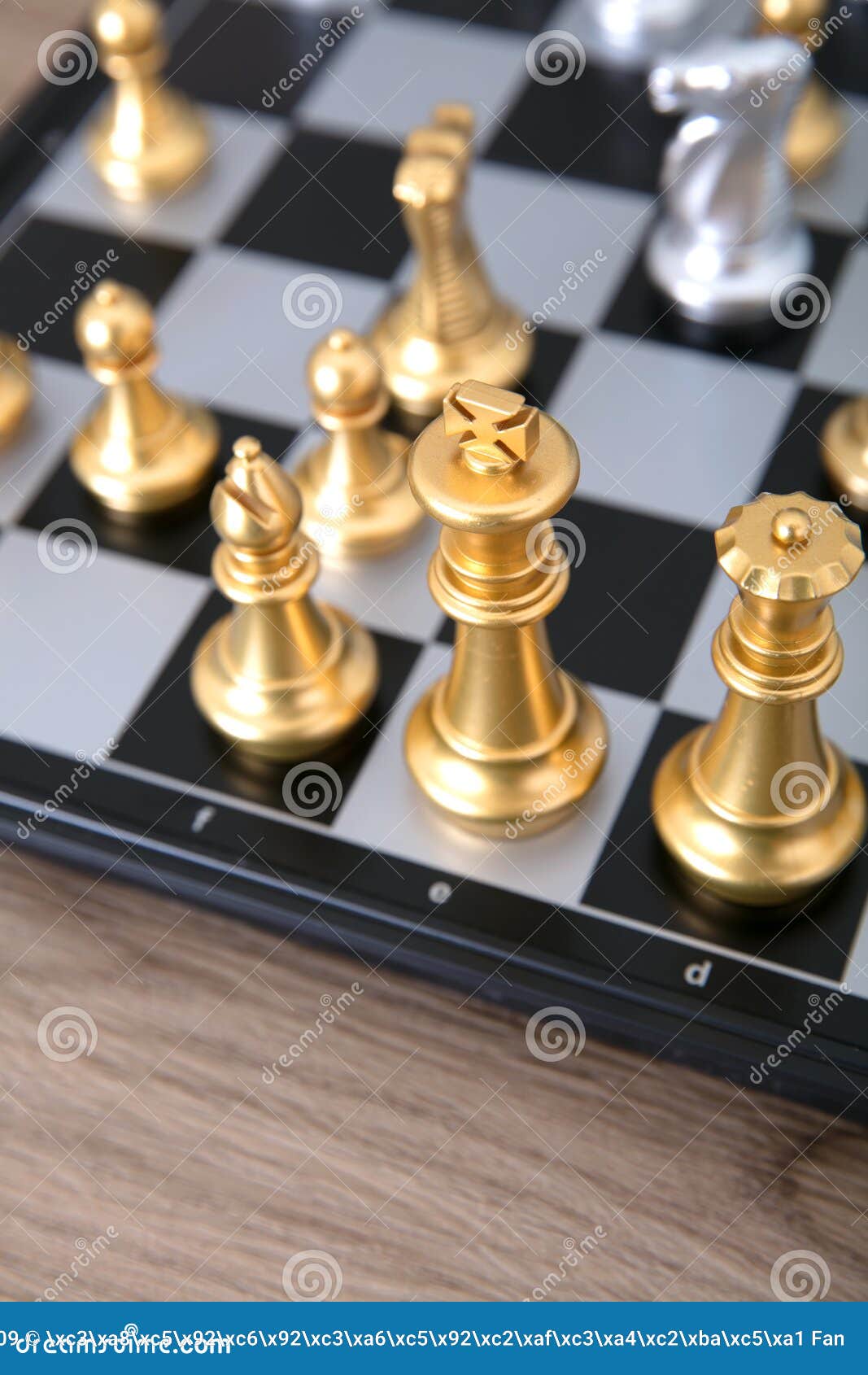 Golden Chess Pieces on Chess Board Stock Image - Image of rules, duel ...