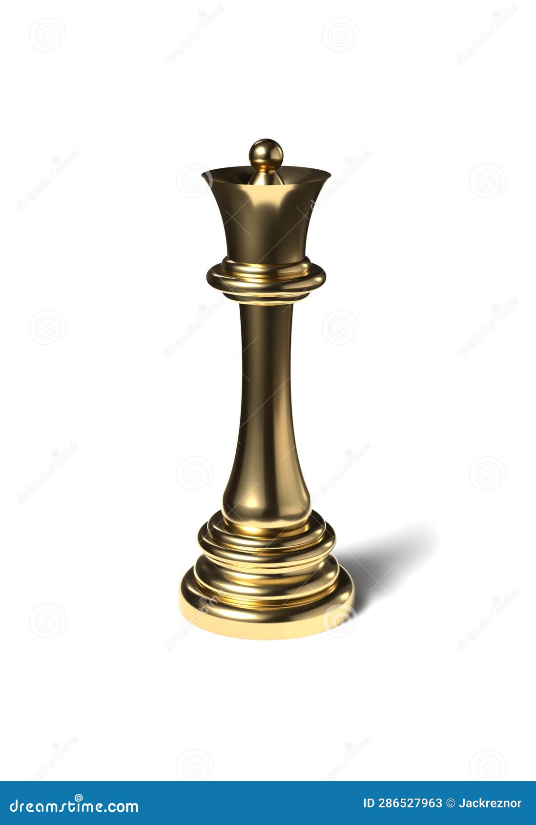 Golden Chess Queen with Shadow. 3d Render Stock Illustration ...