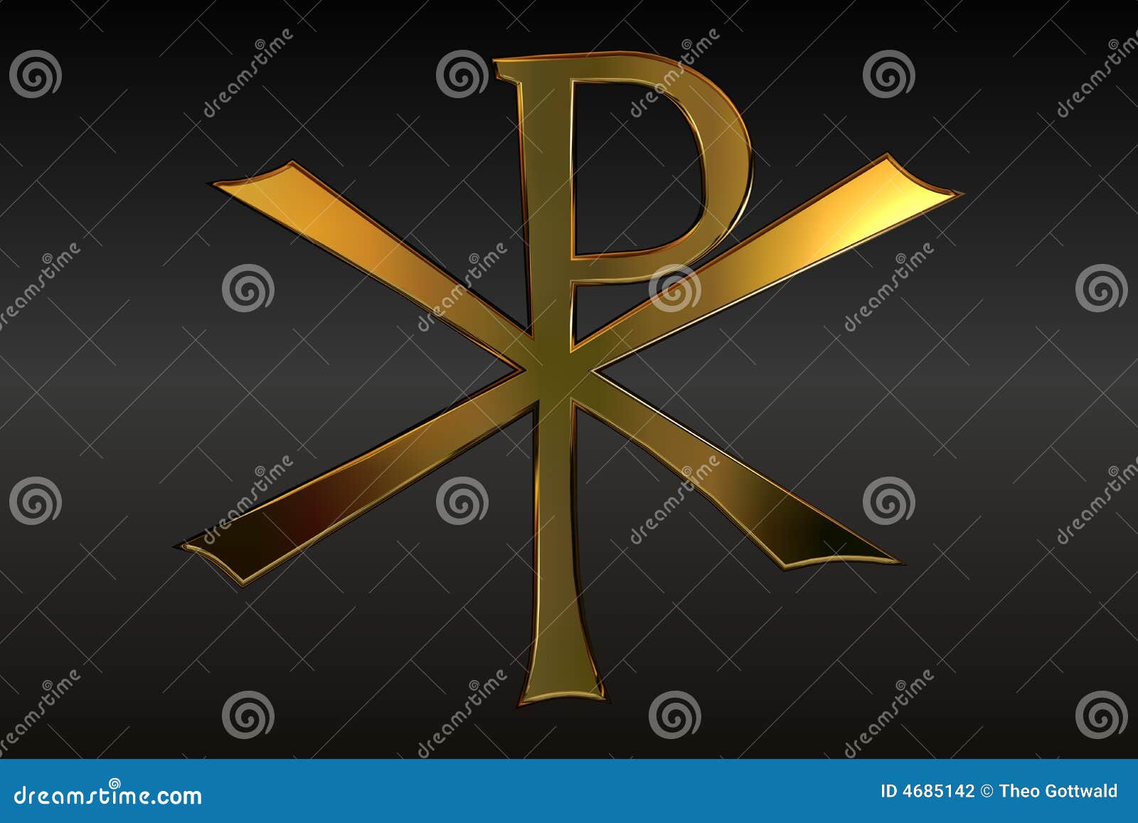 Golden Chi Rho Christogram stock illustration. Image of christ - 4685142