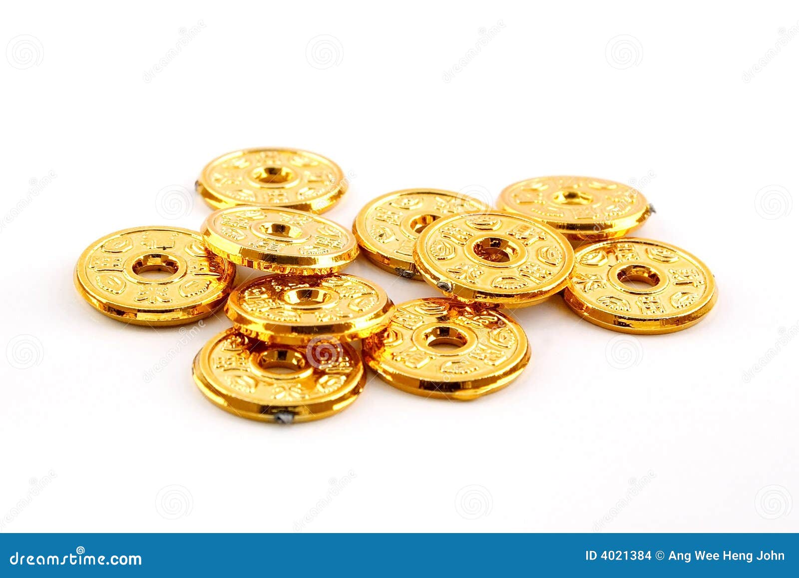 Golden chinese coin stock photo. Image of coins, prosperity - 4021384