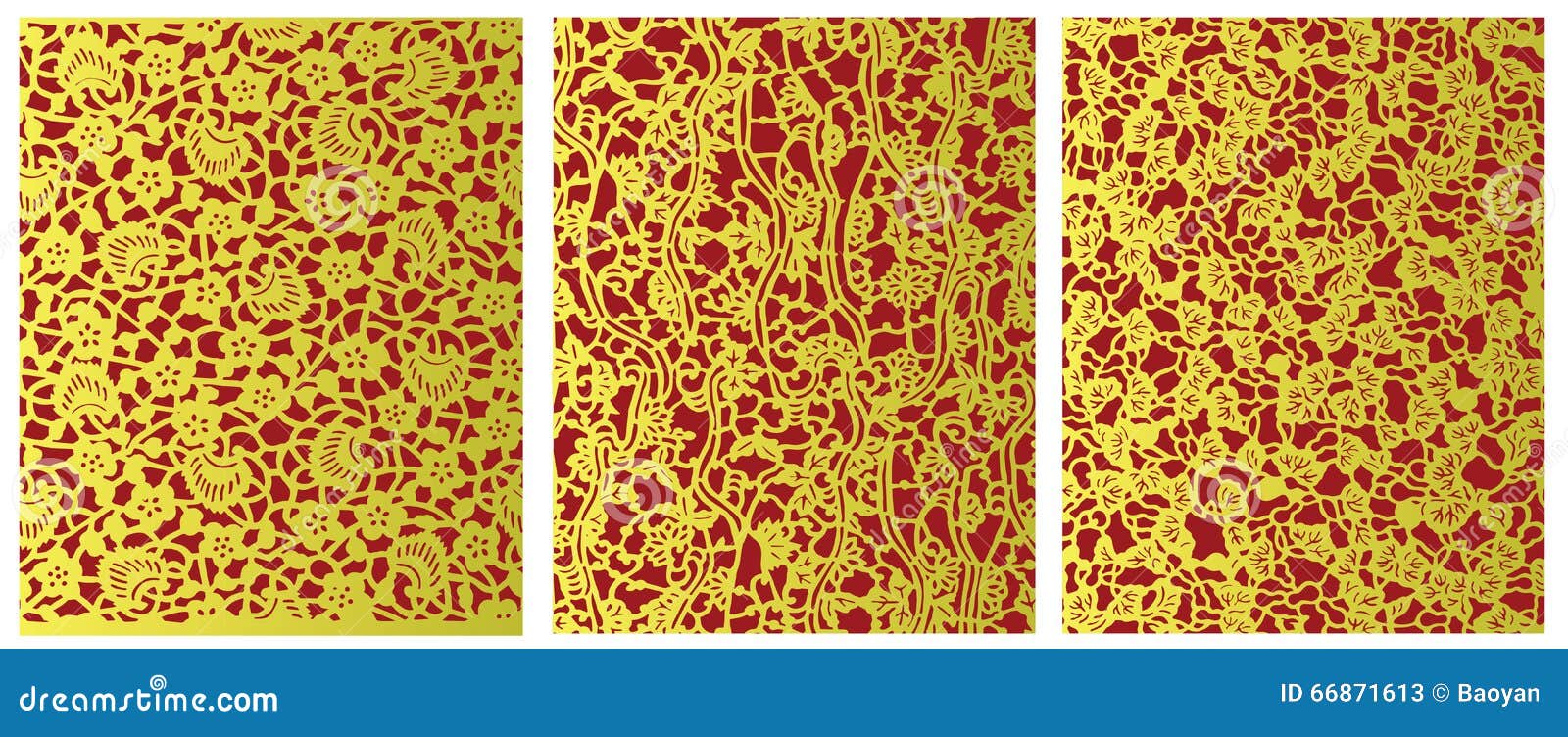 Golden Chinese Floral Pattern Stock Vector - Illustration of vintage ...