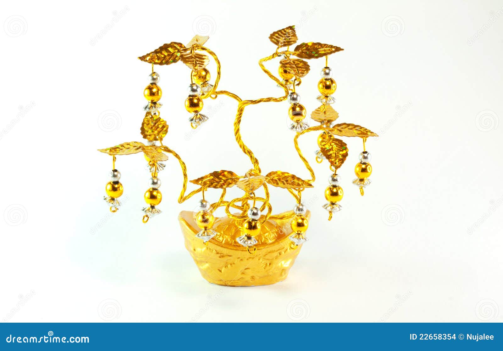 Golden Chinese tree stock photo. Image of white, religion - 22658354