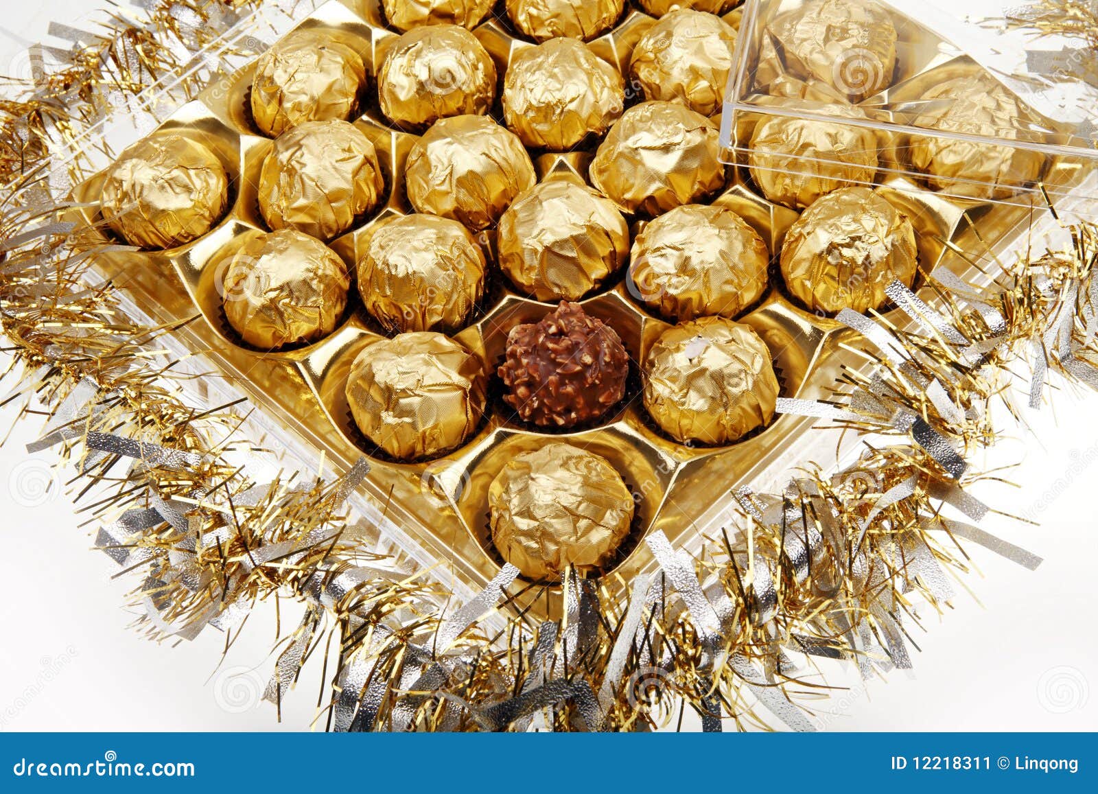 Golden chocolate stock image. Image of foil, delicious - 12218311