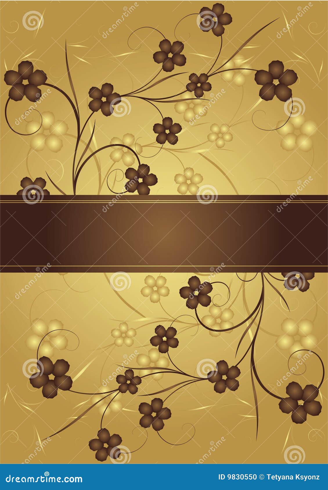 Golden and chocolate stock vector. Illustration of abstract - 9830550