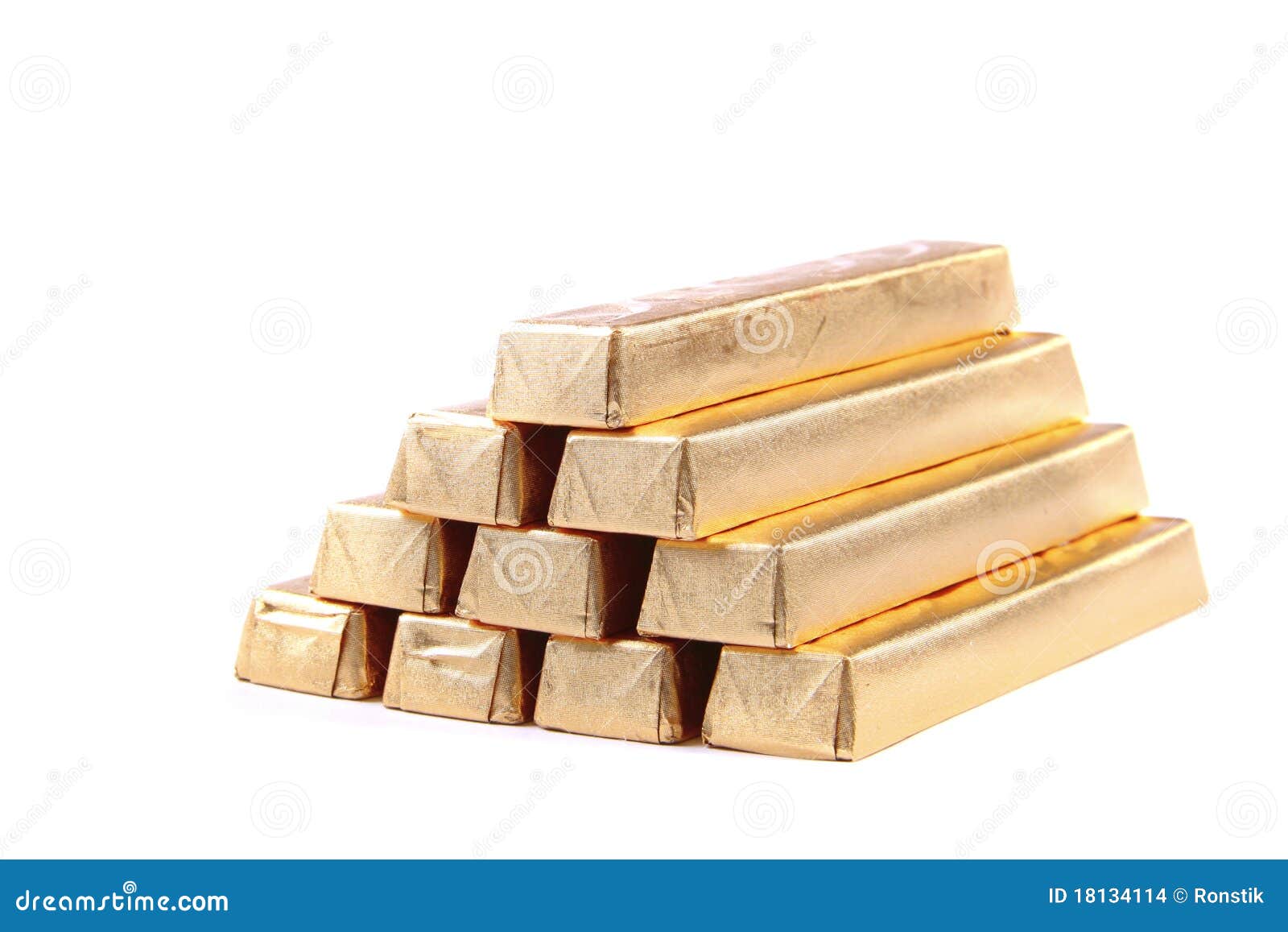 Golden Chocolate Bars Stock Photography | CartoonDealer.com #18134114