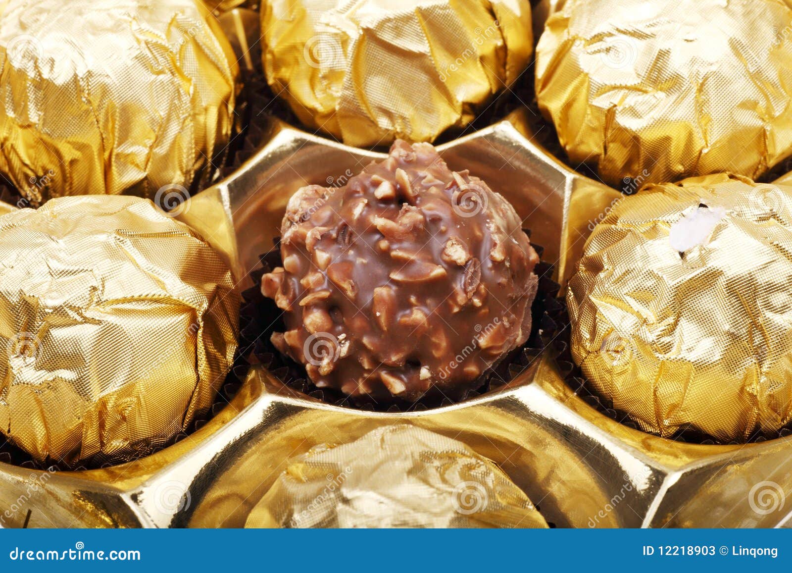 Golden Chocolate Close-up Stock Photos - Image: 12218903