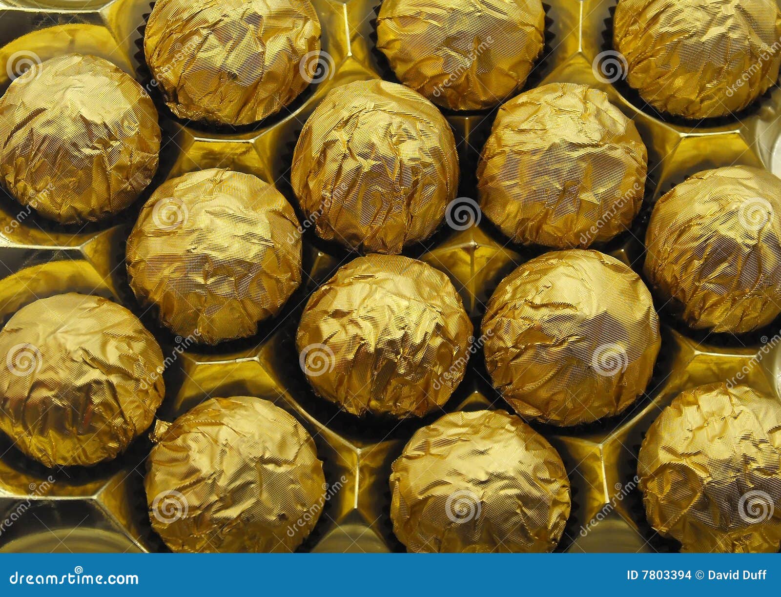 Golden Chocolates stock photo. Image of yellow, delicious - 7803394