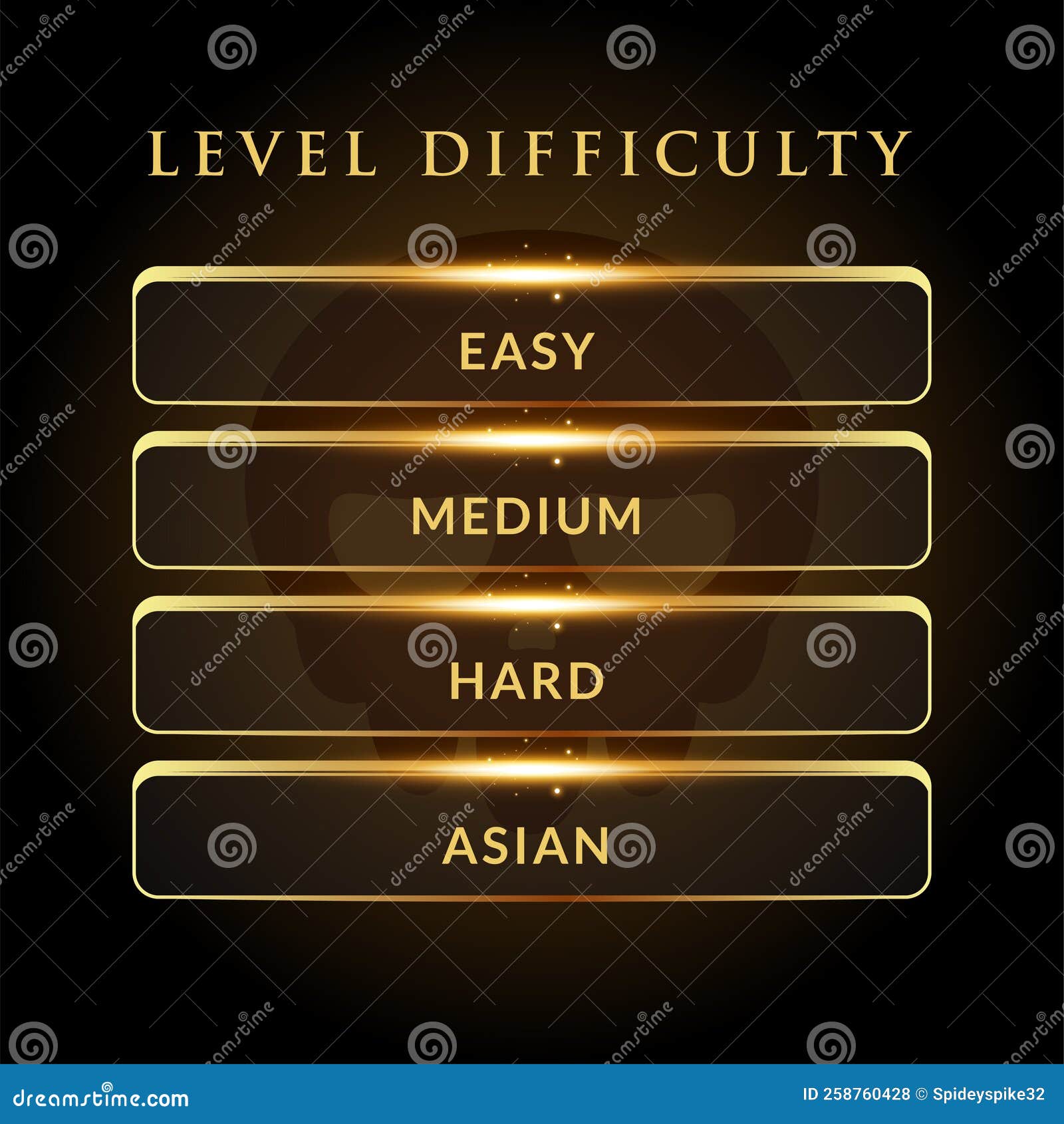 The Golden Choice of Level Difficulty. Isolated Vector Illustration ...
