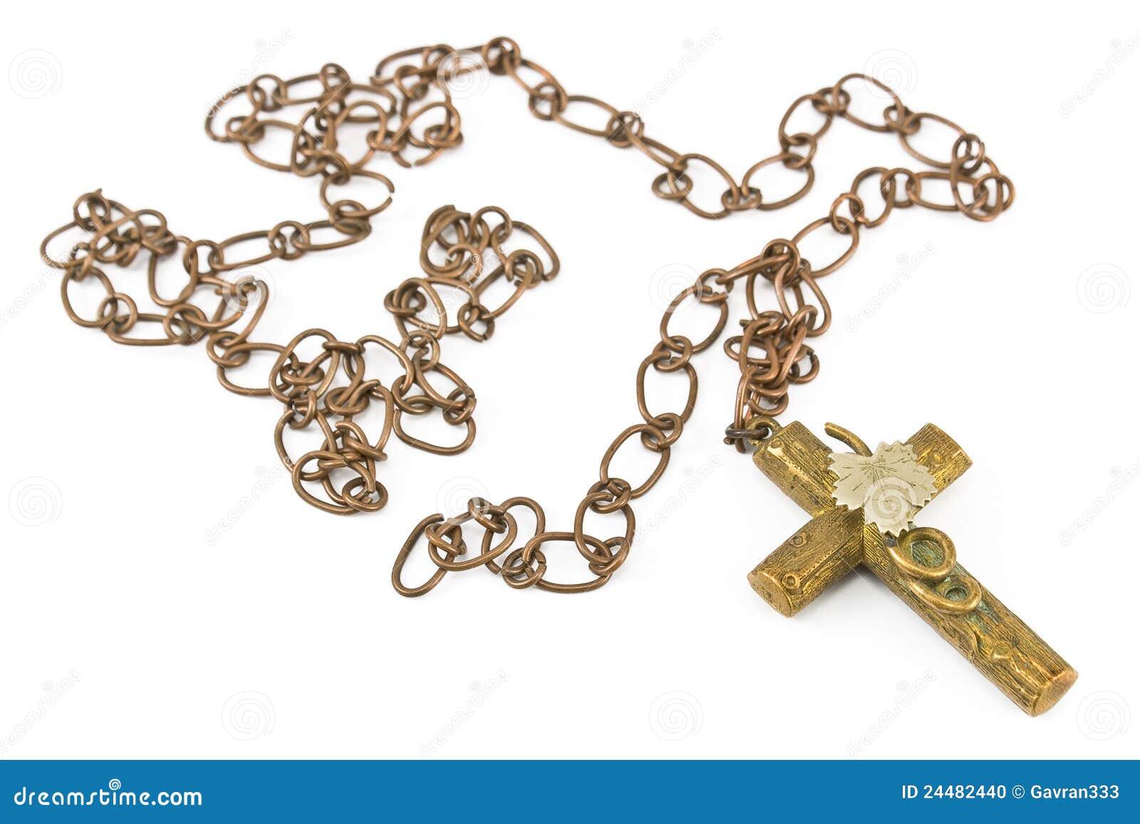 Golden Christian Cross with Chain Stock Photo - Image of cross, chain ...