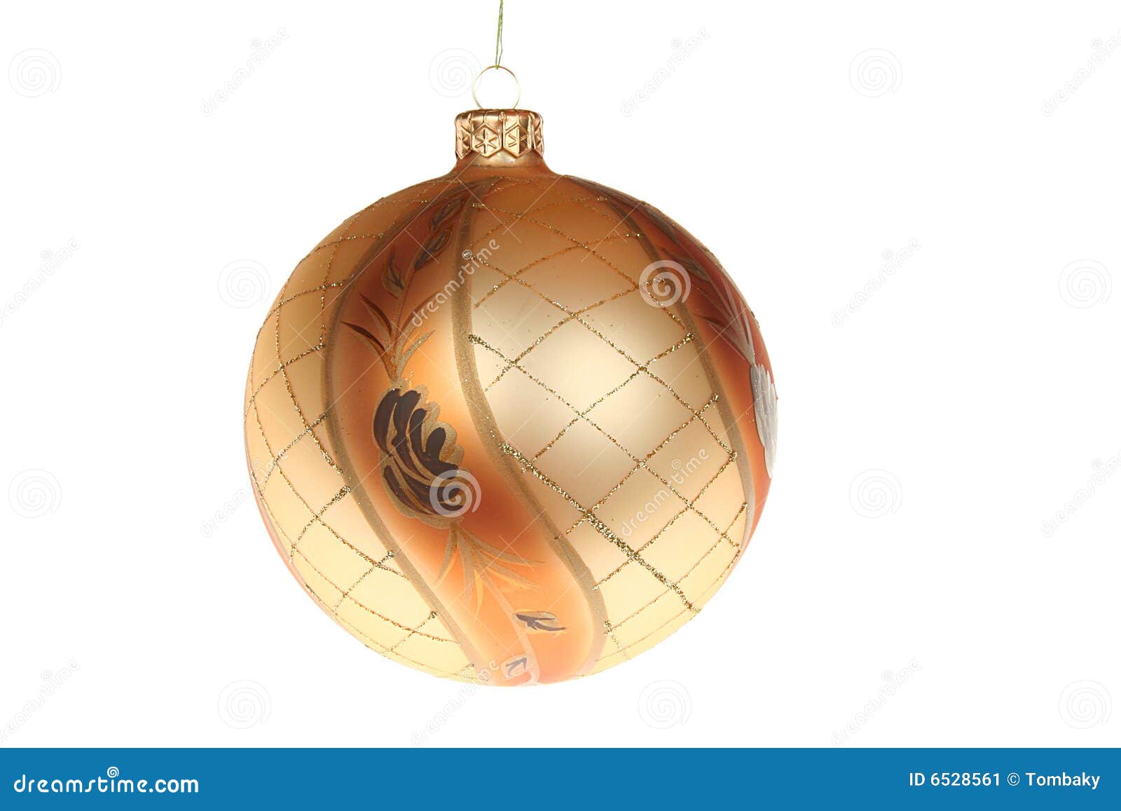 Golden christmas bauble stock image. Image of holiday - 6528561