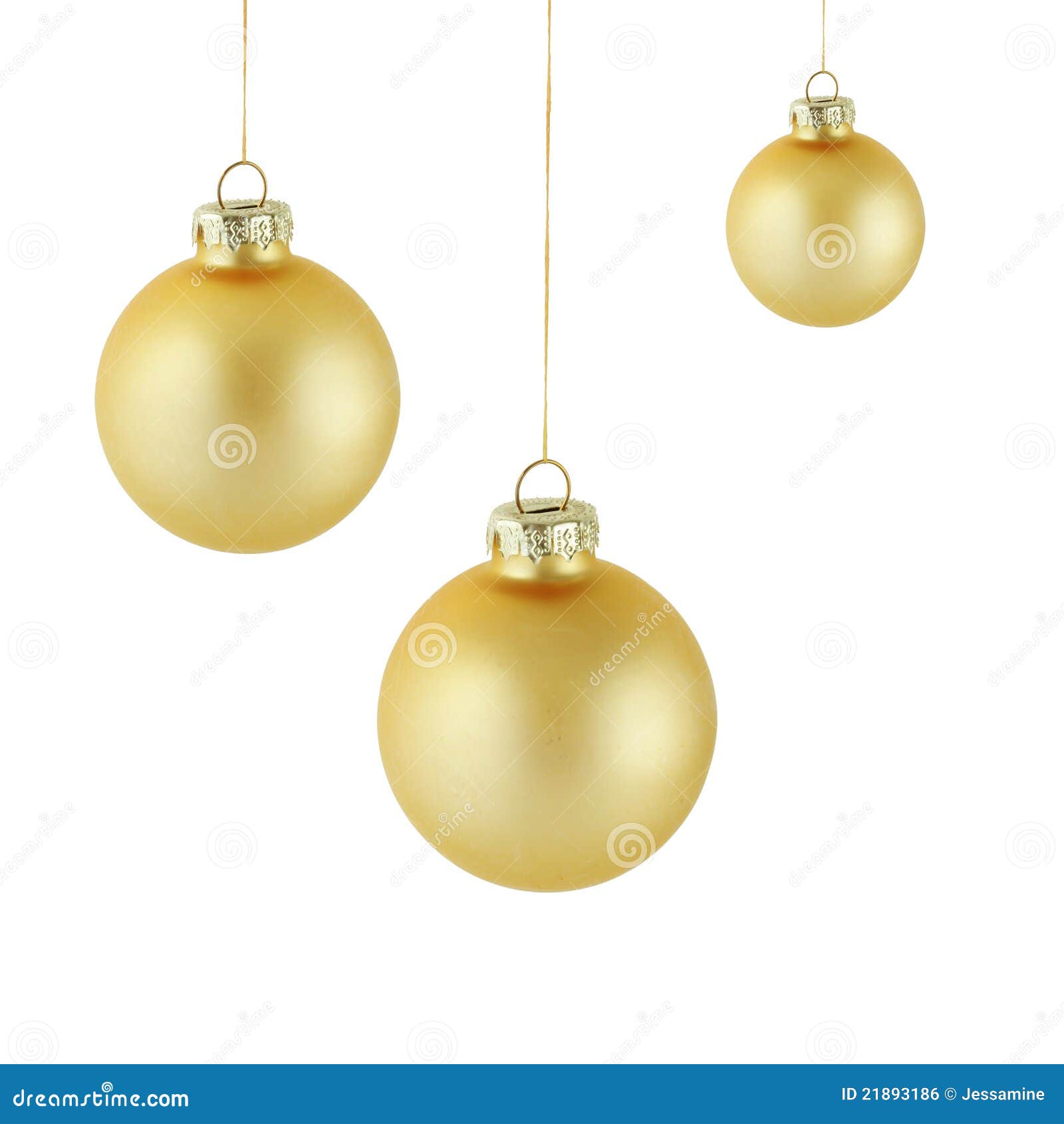 Golden Christmas baubles stock photo. Image of white - 21893186