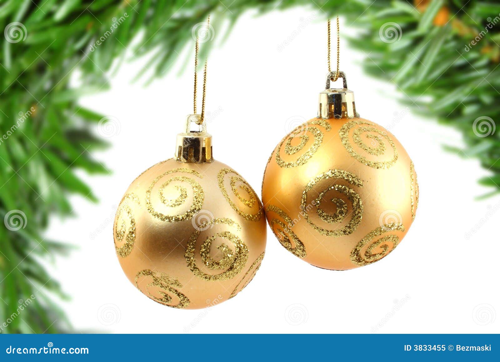 Golden christmas baubles stock image. Image of group, celebrate - 3833455