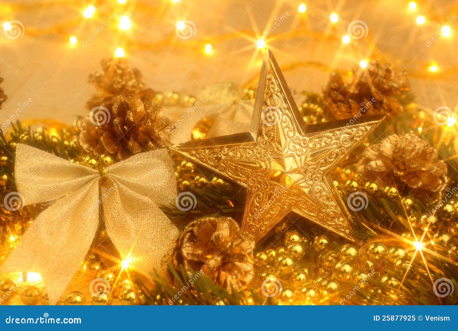 Golden Christmas card stock image. Image of festive, space - 25877925