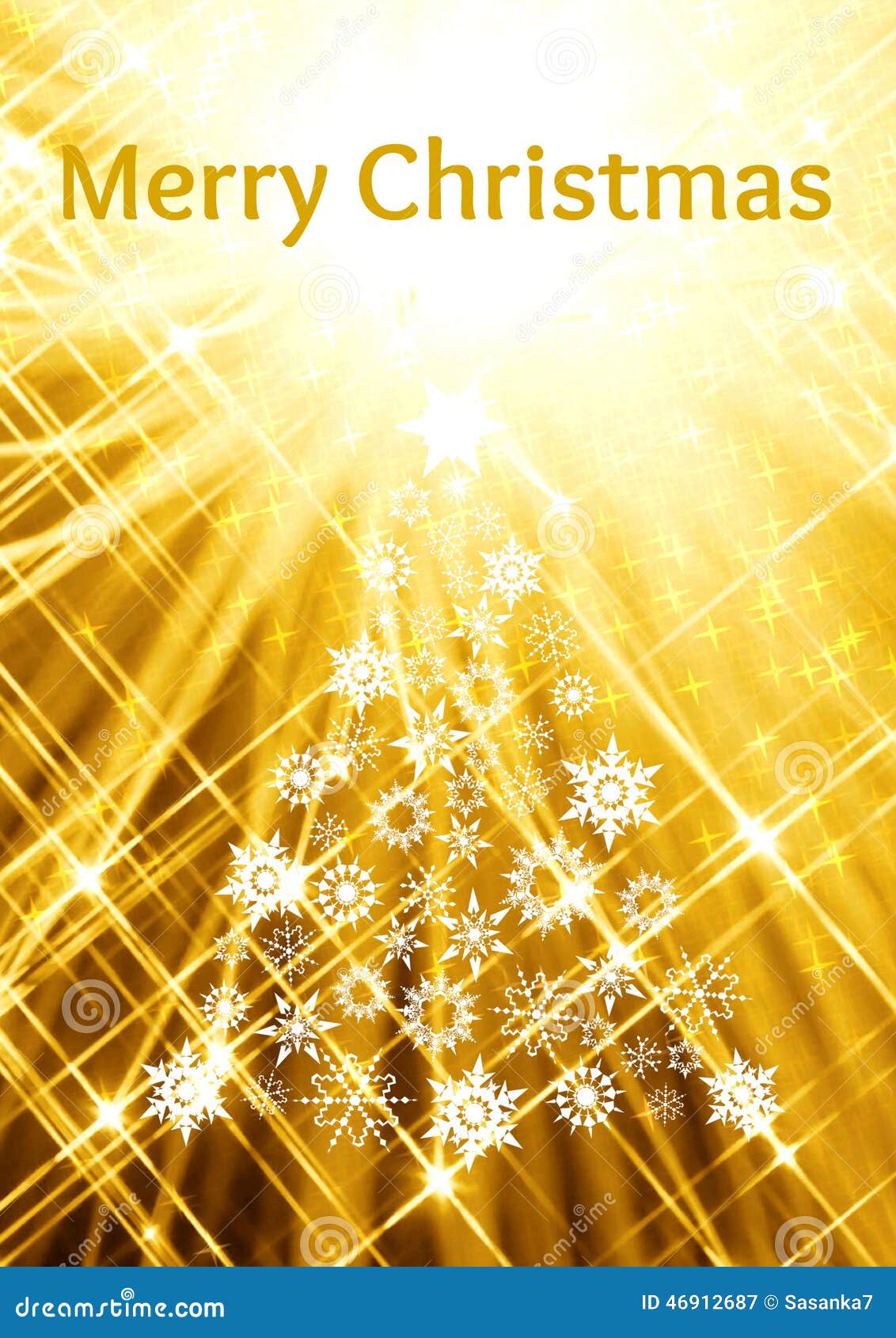 Golden christmas card stock illustration. Illustration of light - 46912687
