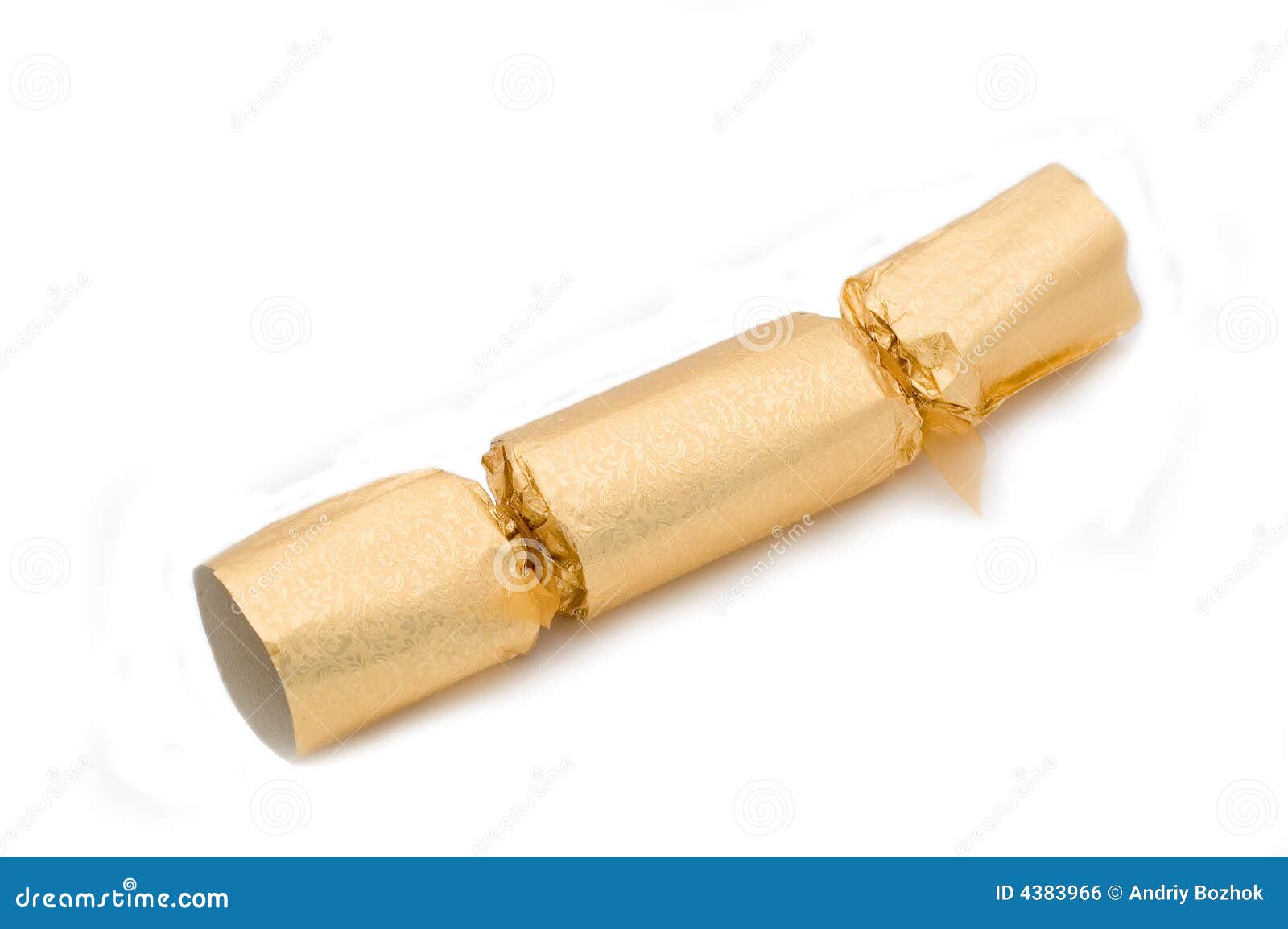 Golden christmas cracker stock photo. Image of decoration - 4383966