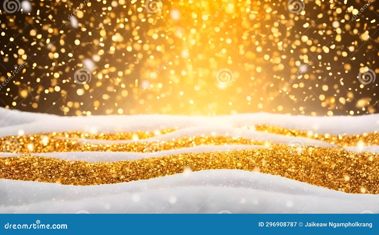 Golden Christmas Lights Background Stock Illustration - Illustration of ...