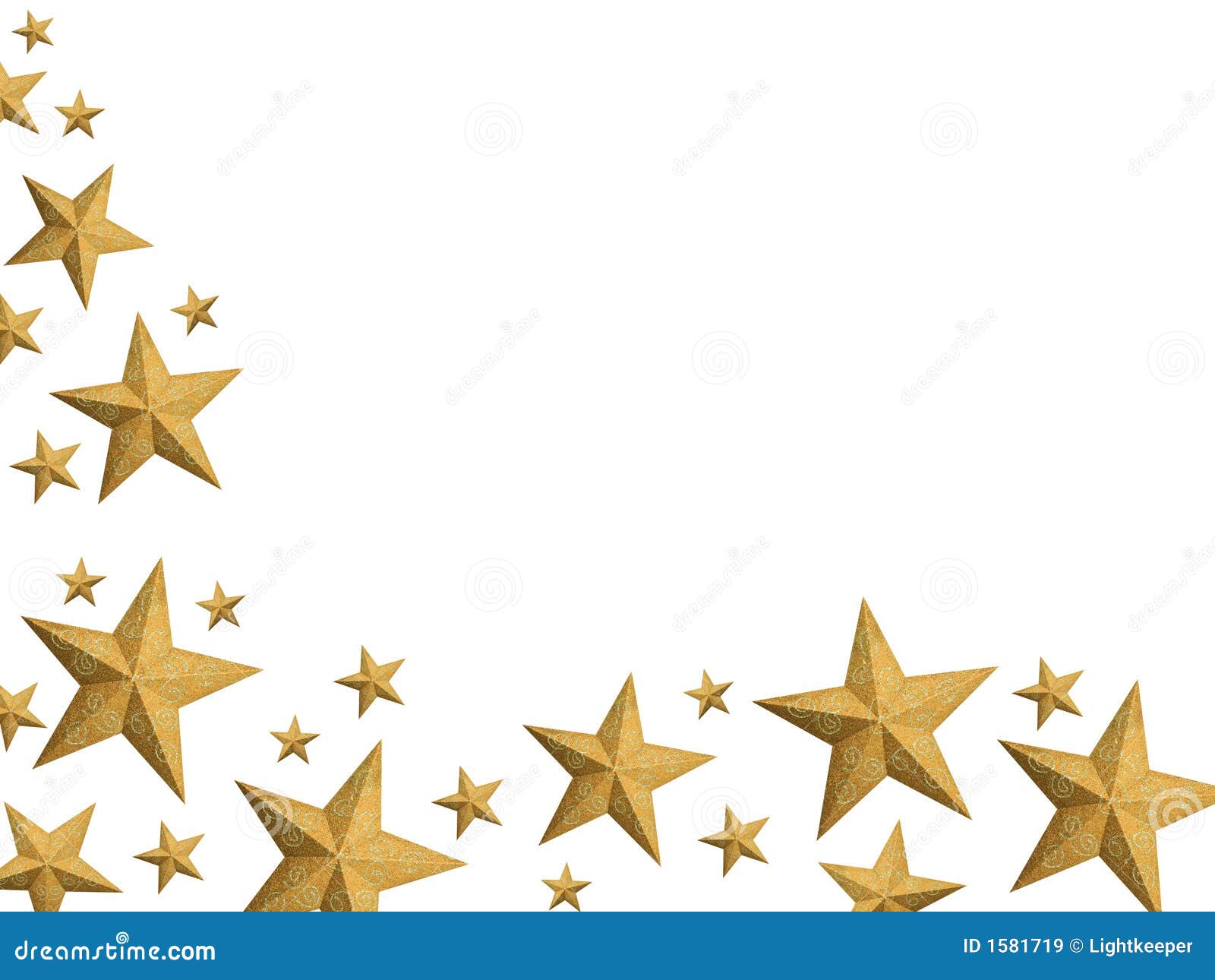 Golden Christmas Stars Stream - Isolated Stock Illustration ...