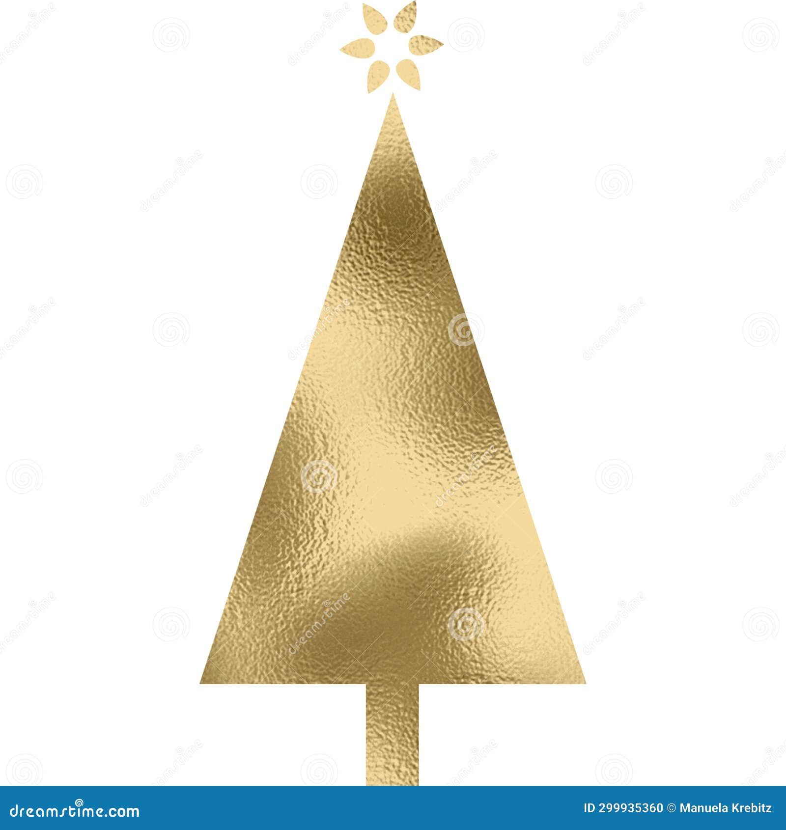 Golden Christmas tree stock illustration. Illustration of stars - 299935360