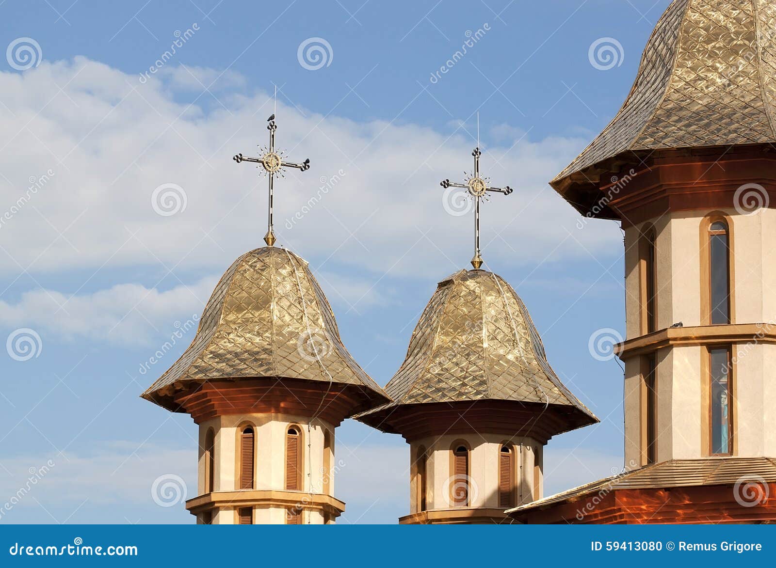 Golden church - RAW format stock photo. Image of towers - 59413080