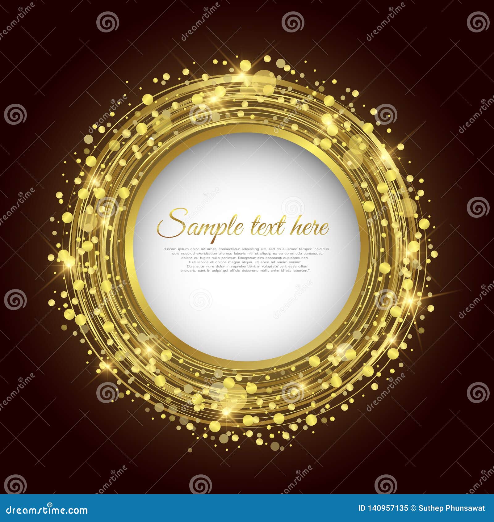 Golden Circle Background Vector Abstract Background Stock Image - Image ...