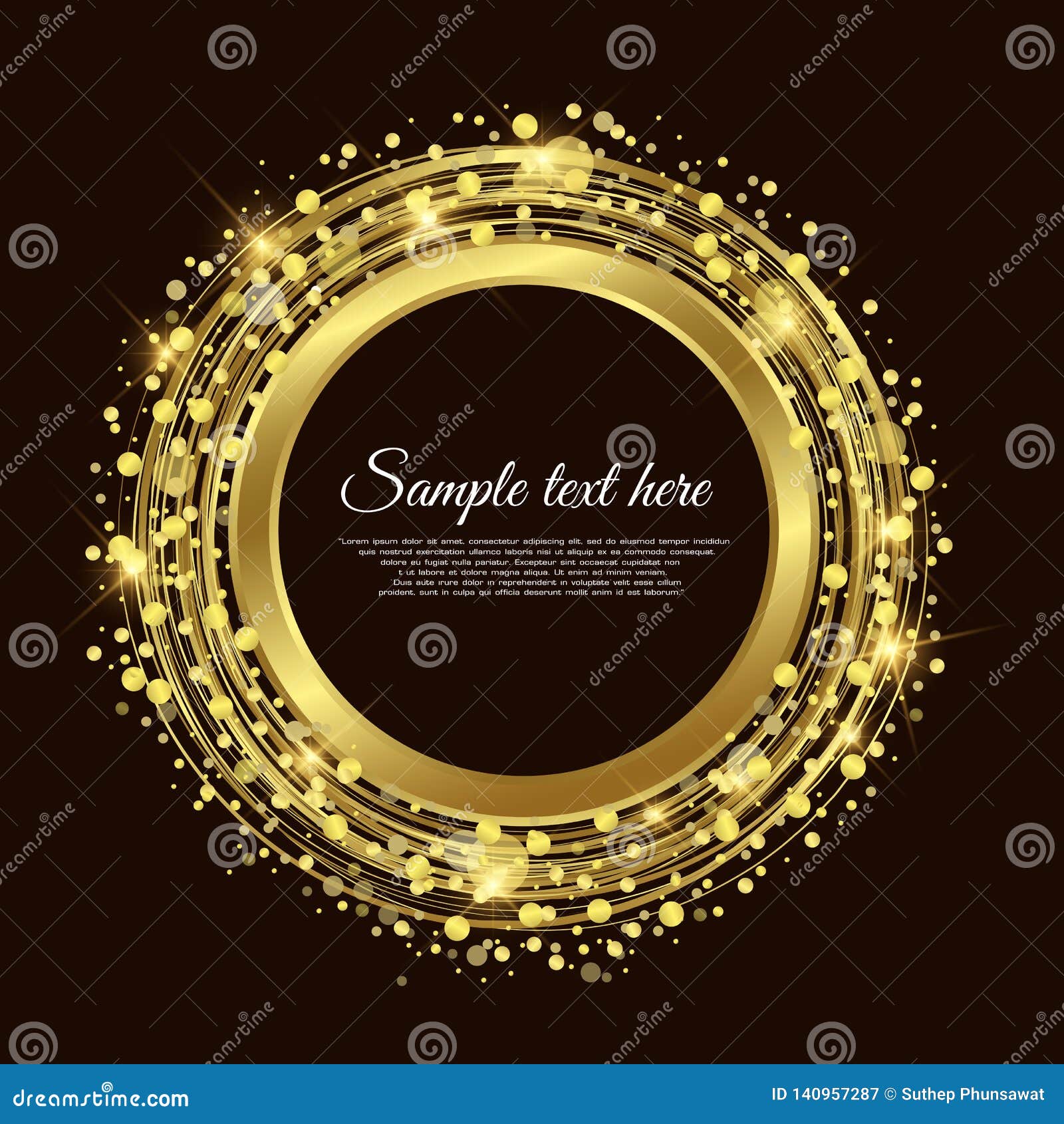 Golden Circle Background Vector Abstract Background Stock Image - Image ...