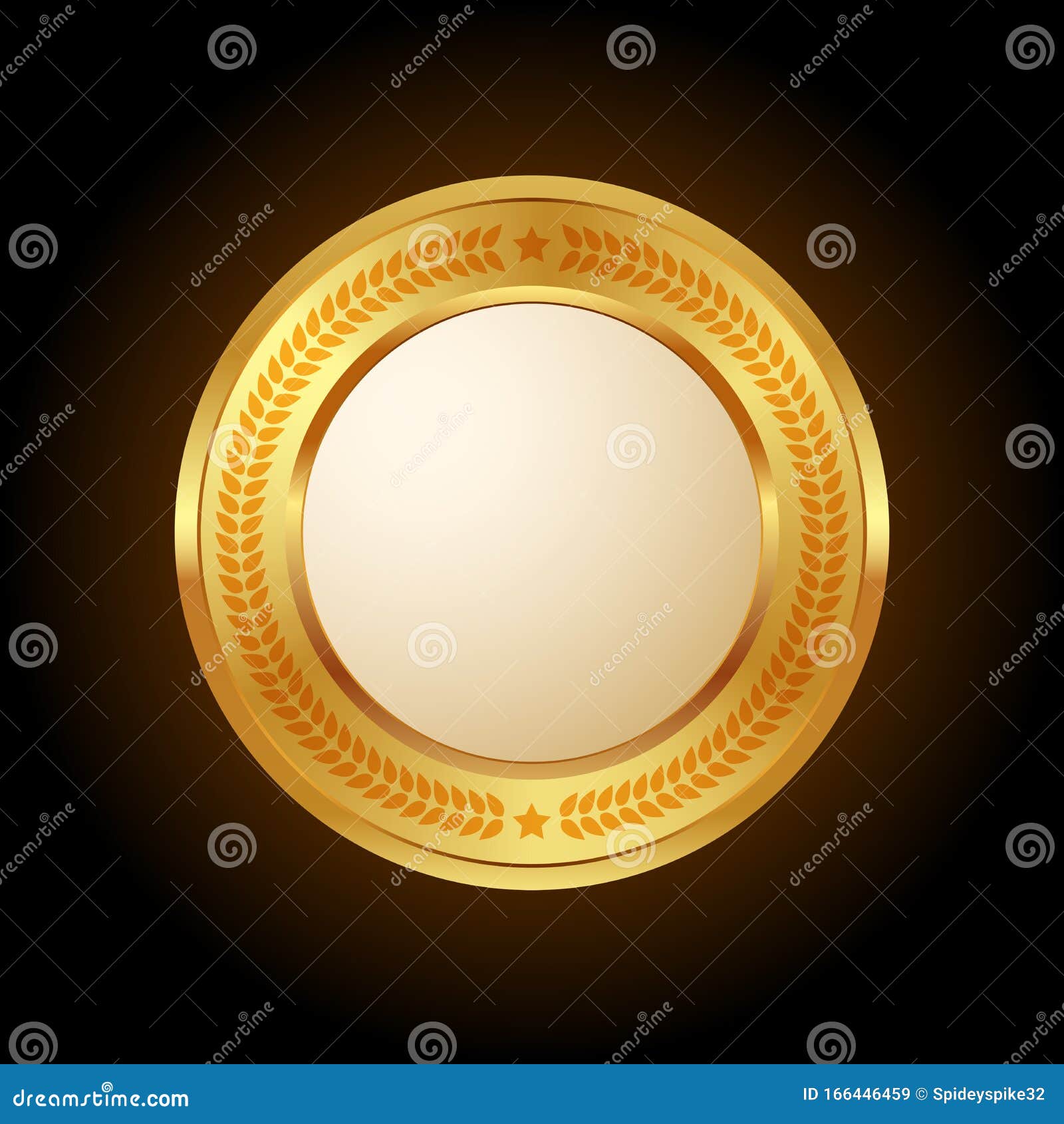 Golden Circle with Bright Circle on the Center. Isolated Vector ...