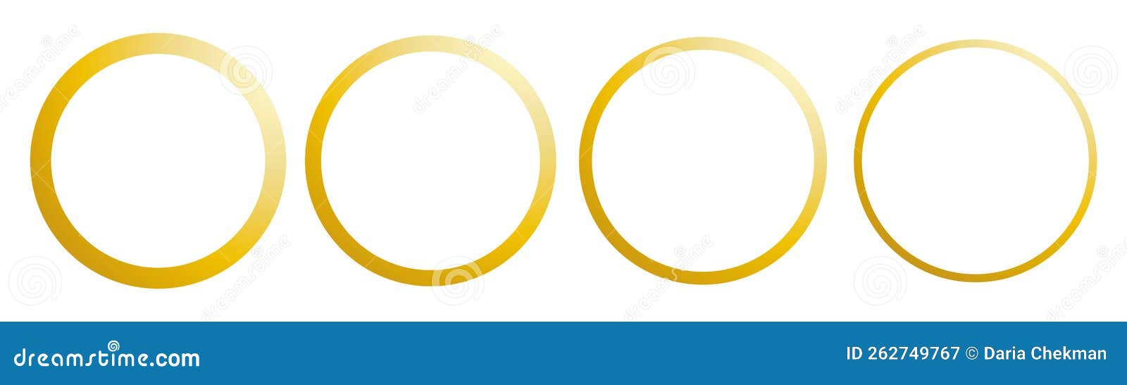 Golden Circle with Golden Brush Texture on White Background. Set of ...