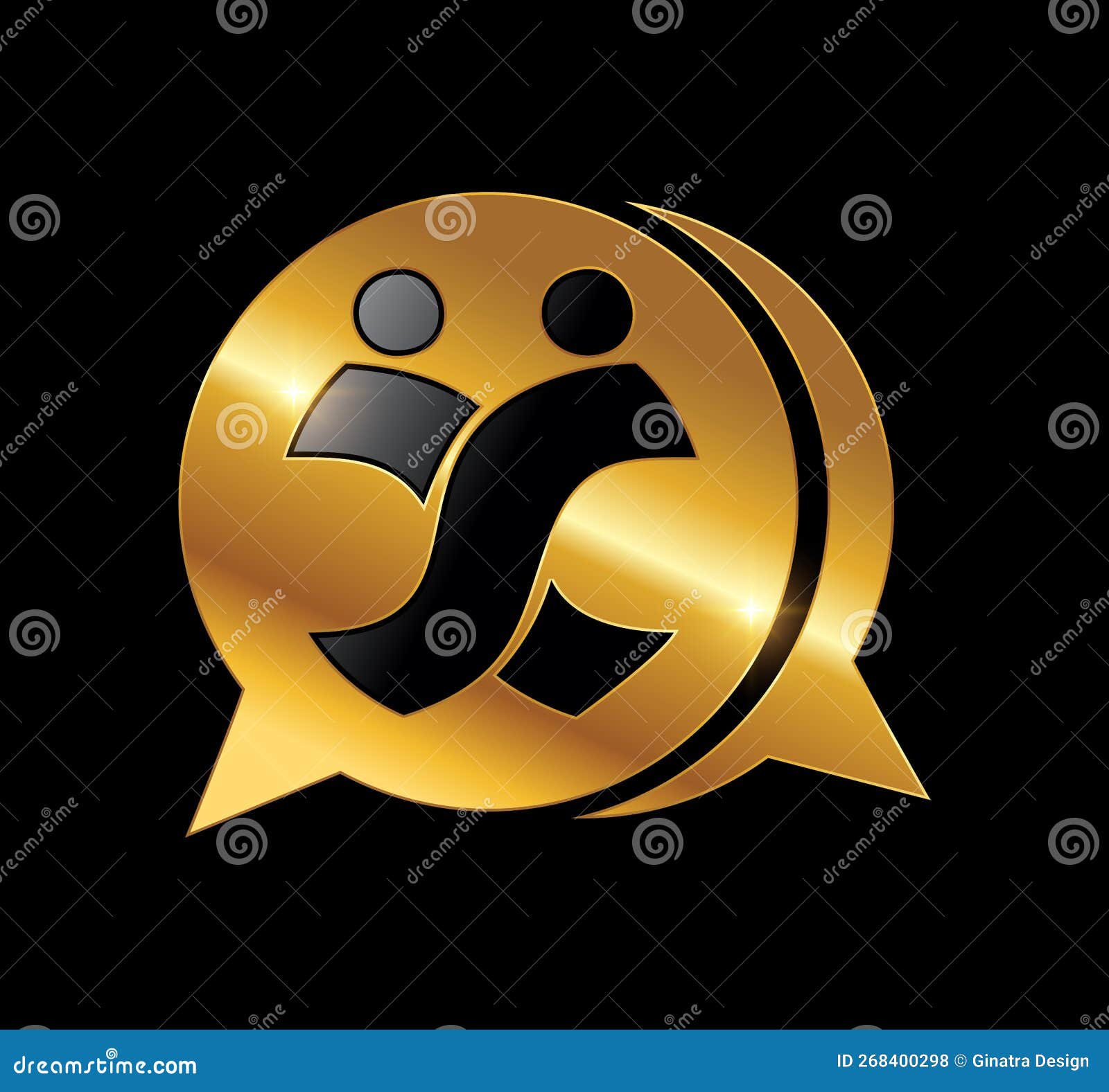 Golden Circle Chat Logo Vector Illustration Stock Vector - Illustration ...