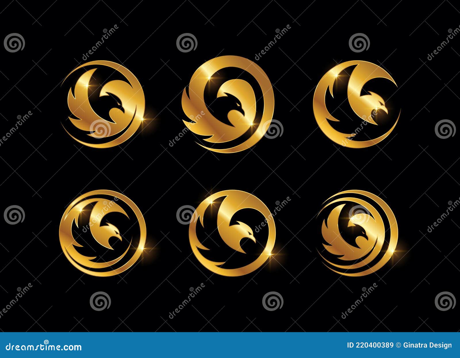 Circle Eagle Heads Logo Image . Aero Eagle Logo . Aircraft Eagle Logo ...