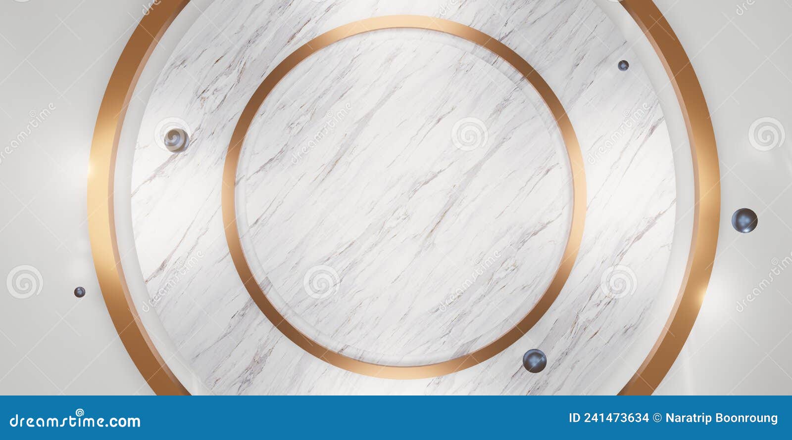 Golden Circle Frame and Marble Pattern Background for Placing Text and ...
