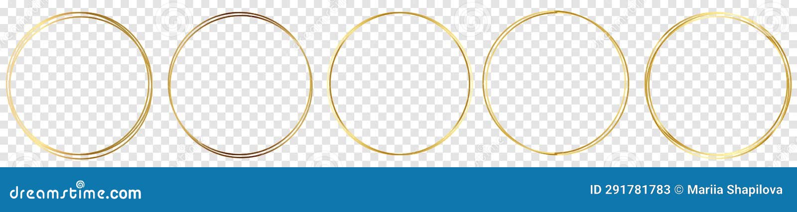Golden circle frames set stock illustration. Illustration of magic ...