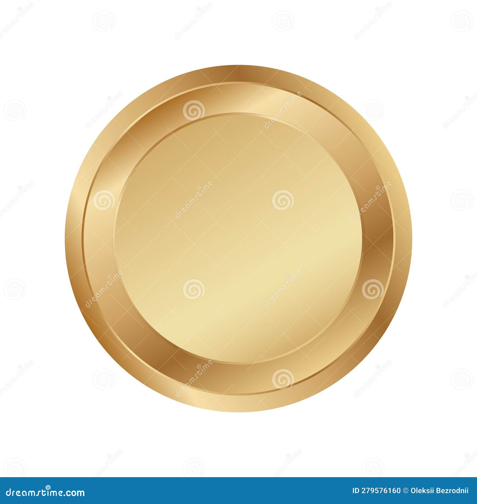 Golden Circle Ring Vector. Gold Round Disk Stock Vector - Illustration ...